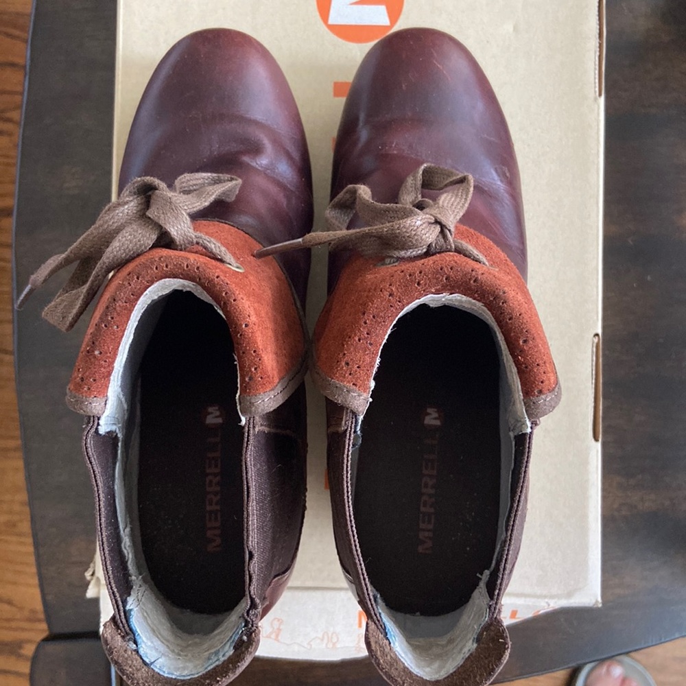 Merrell Wedgetarian Eve Leather Ankle Boot Woman’s Si… - Gem